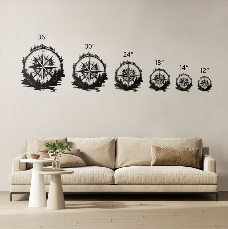 Vintage Compass in the Wild Wall Art Compass Surround by Nature Large ...