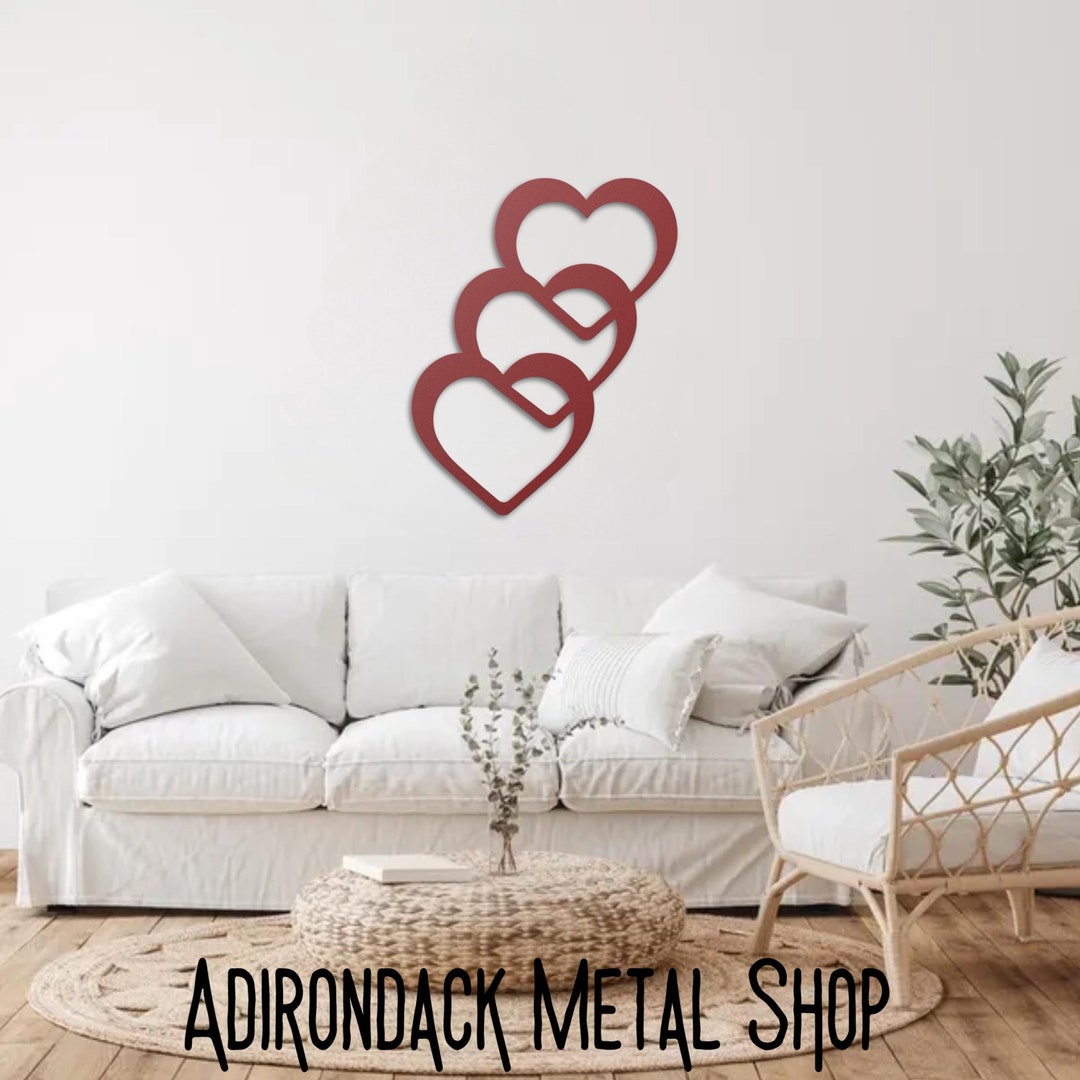 Metal Interlocking Hearts Wall Decor: Romantic Gift - Etsy