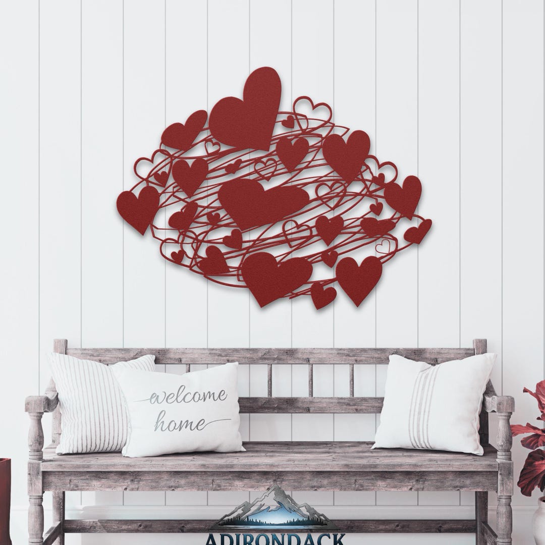 Metal Heart Wall Art – Powder Coated Steel Wedding Anniversary Gift - Etsy