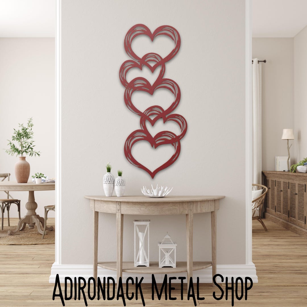 Vertical Metal Heart Sign Love Decor Valentine Gift Metal Indoor ...