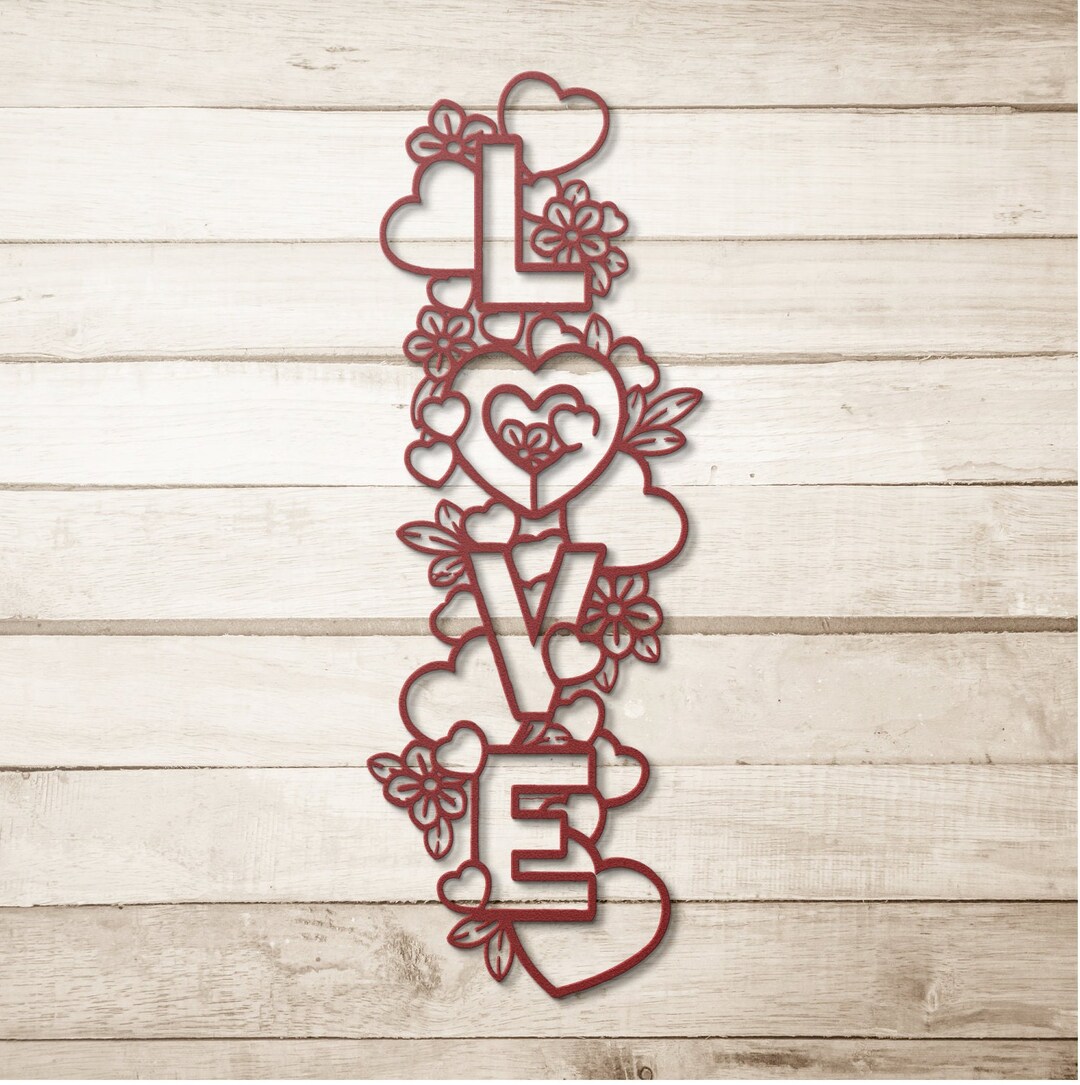 Love Sign Metal Vertical Love Wall Decor Gift for Wife, Love Metal Word ...