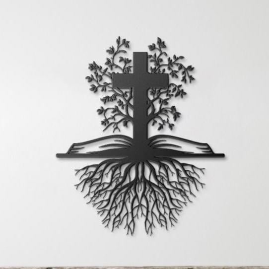Christian Tree of Life Cross Metal Wall Art, 11th Anniversary Gift - Etsy