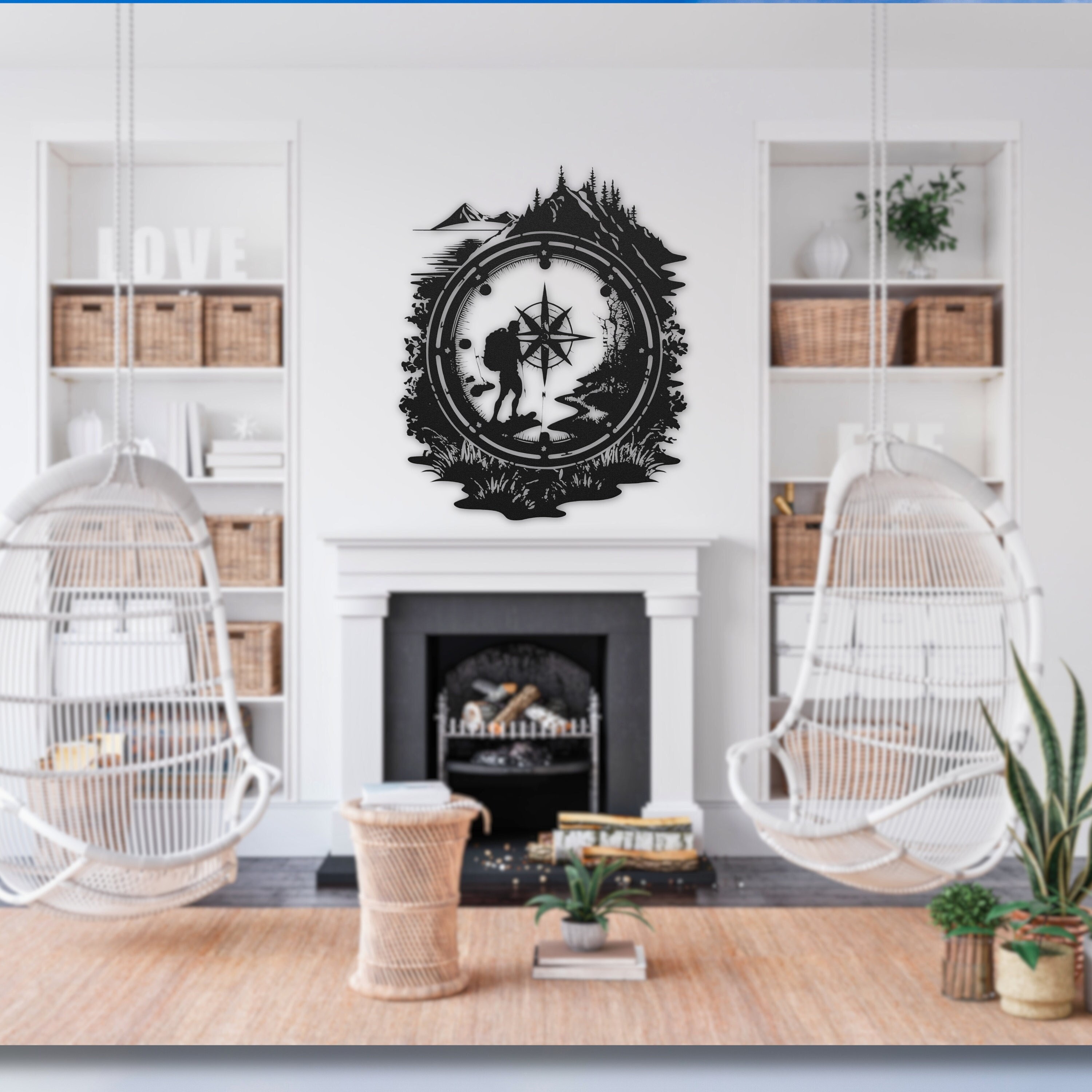 Nautical Compass Rose Metal Wall Art, Compass Wall Artmetal Hikers ...