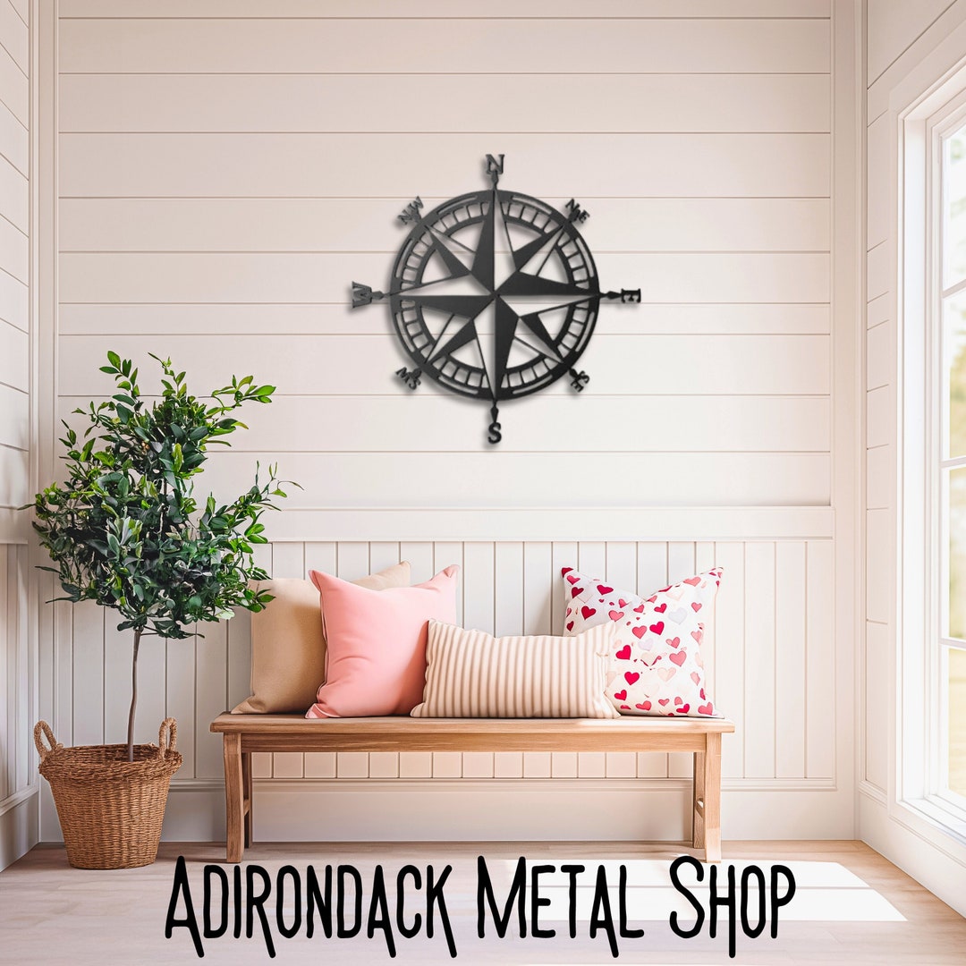 Metal Compass Wall Art , Housewarming Gift , Wedding Gift , Home Decor ...