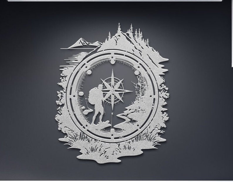 Nautical Compass Rose Metal Wall Art, Compass Wall Artmetal Hikers ...