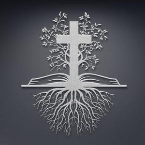 Christian Tree of Life Cross Metal Wall Art, 11th Anniversary Gift - Etsy