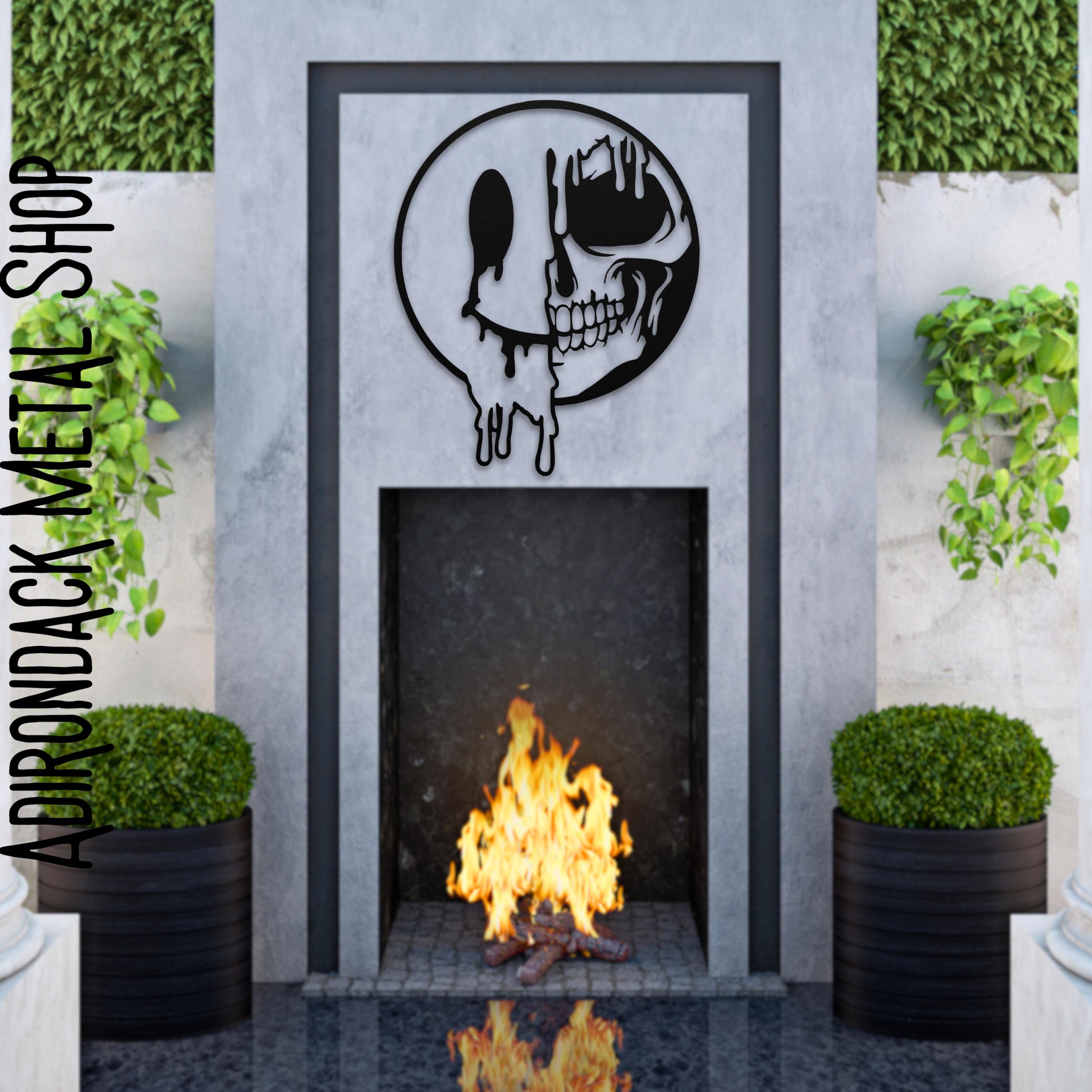 Halloween Decoration Metal Skeleton Face Sign Indoor/outdoor Yard ...