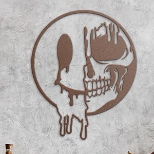 Halloween Decoration Metal Skeleton Face Sign Indoor/outdoor Yard ...