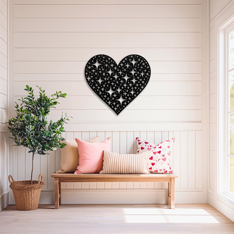 Metal Heart Wall Decor, Valentines Day Decor, Heart Metal Wall Art ...