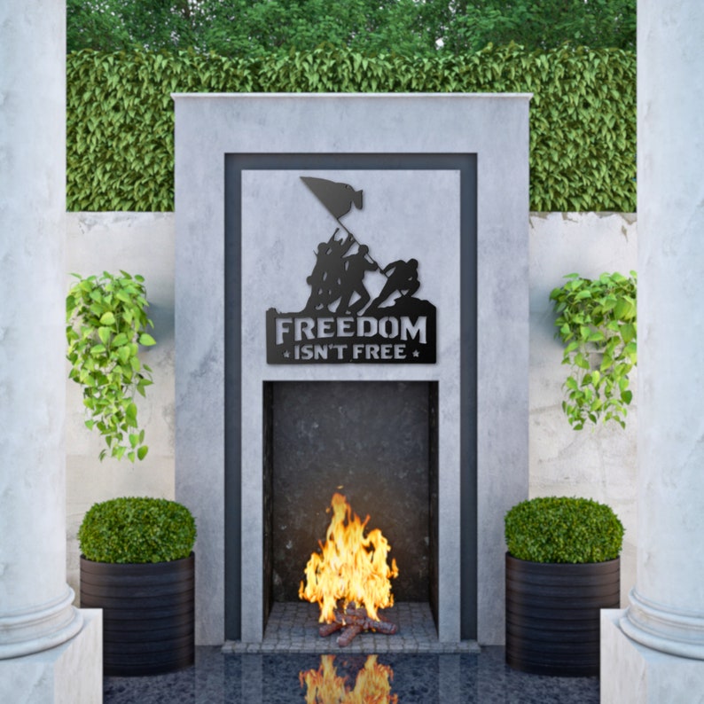 Metal Freedom Isn't Free Sign, Patriot Sign, Porch Decor, Patio Sign ...