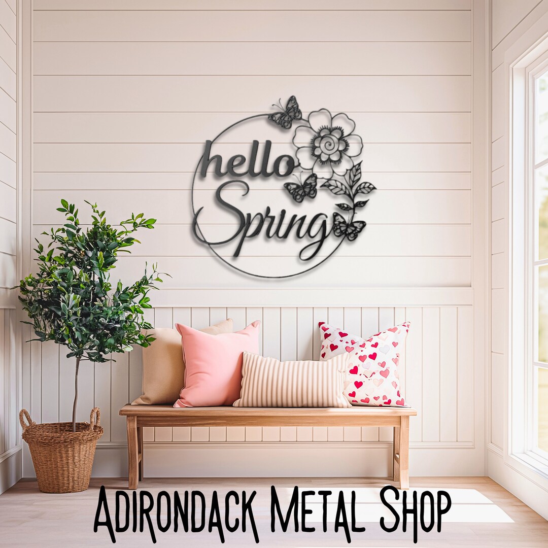 Hello Spring Metal Sign for Front Door/porch Sign, Door Decor, Porch ...