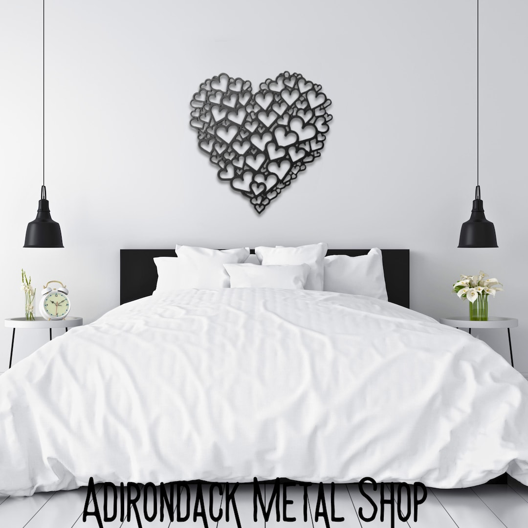 Metal Heart Wall Decor, Valentines Day Decor, Heart Metal Wall Art ...