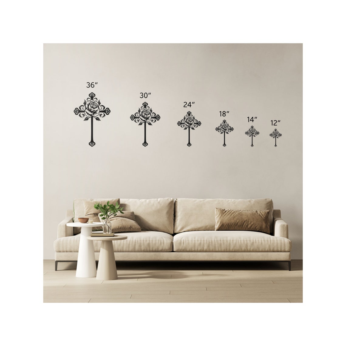 Rose Crowned Cross, Metal Crowned Cross Adorned With a Delicate Rose ...