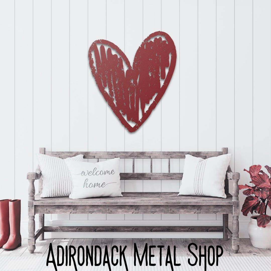 Metal Heart Wall Art: Powder-coated Steel, Valentine's Day Decor - Etsy
