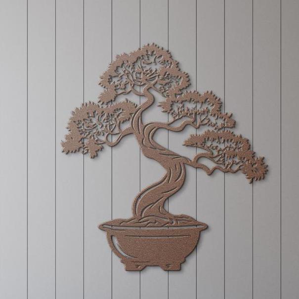 Metal Bonsai Wall Art, Nature Lover Gift, Fireplace Decor, Branch Decor ...