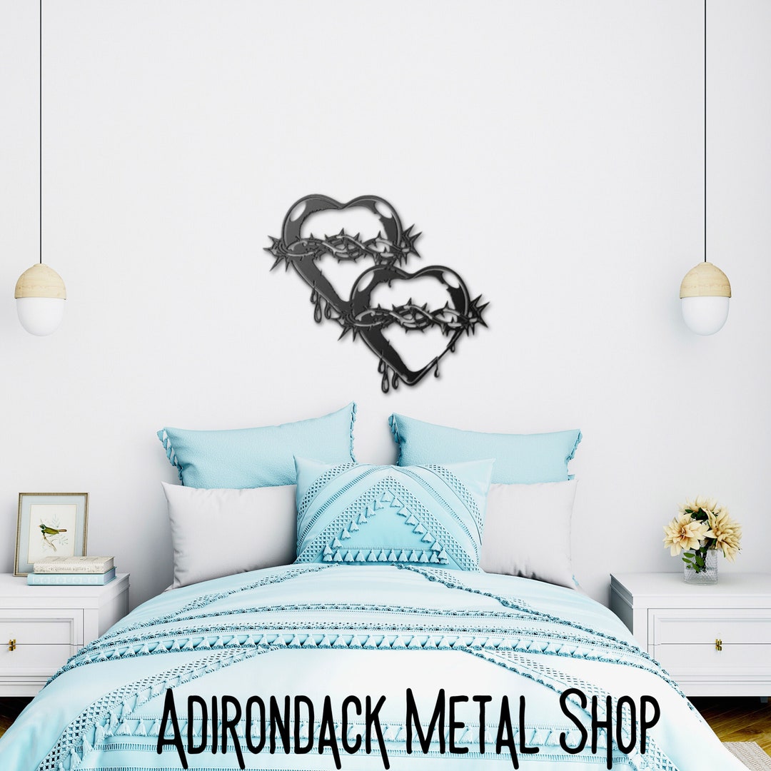 Metal Heart Wall Decor, Romantic Bedroom Decor Unique Wedding Gift ...