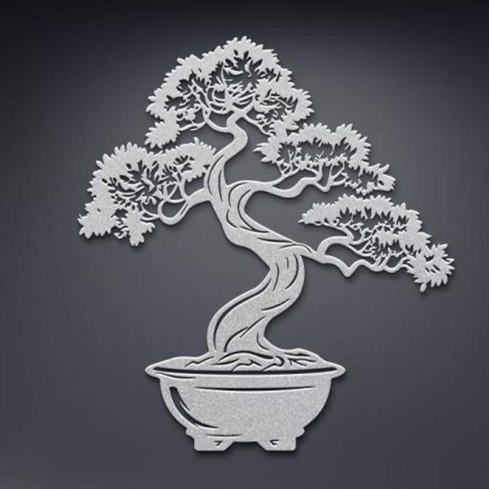 Metal Bonsai Wall Art, Nature Lover Gift, Fireplace Decor, Branch Decor ...