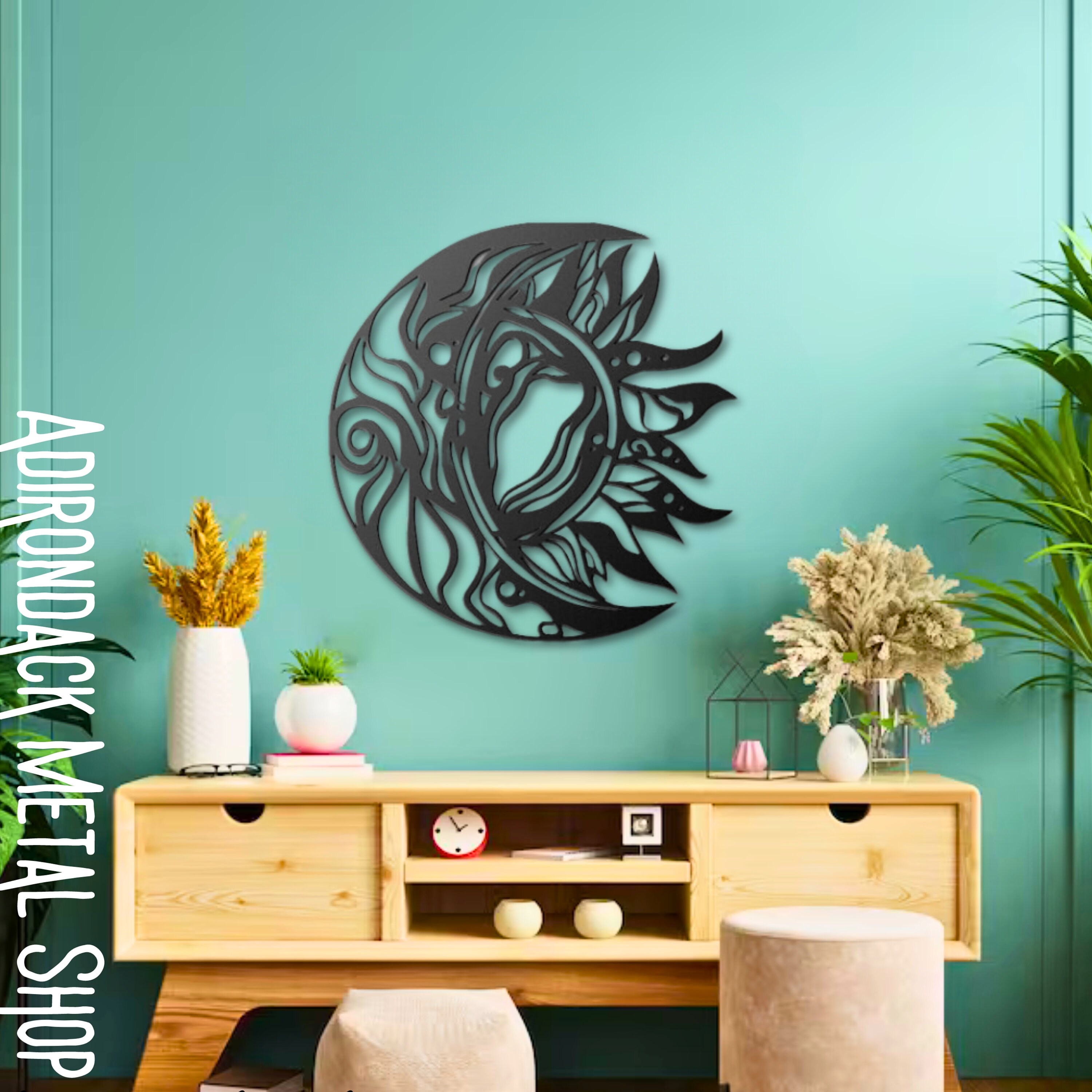 Wacky Sun, Moon and Stars Outdoor Metal Wall Decor Art, Patio and ...