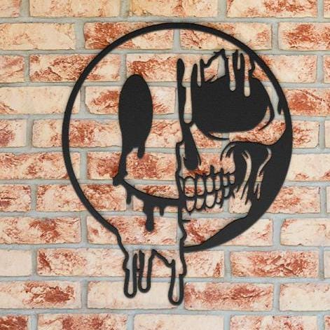 Halloween Decoration Metal Skeleton Face Sign Indoor/outdoor Yard ...