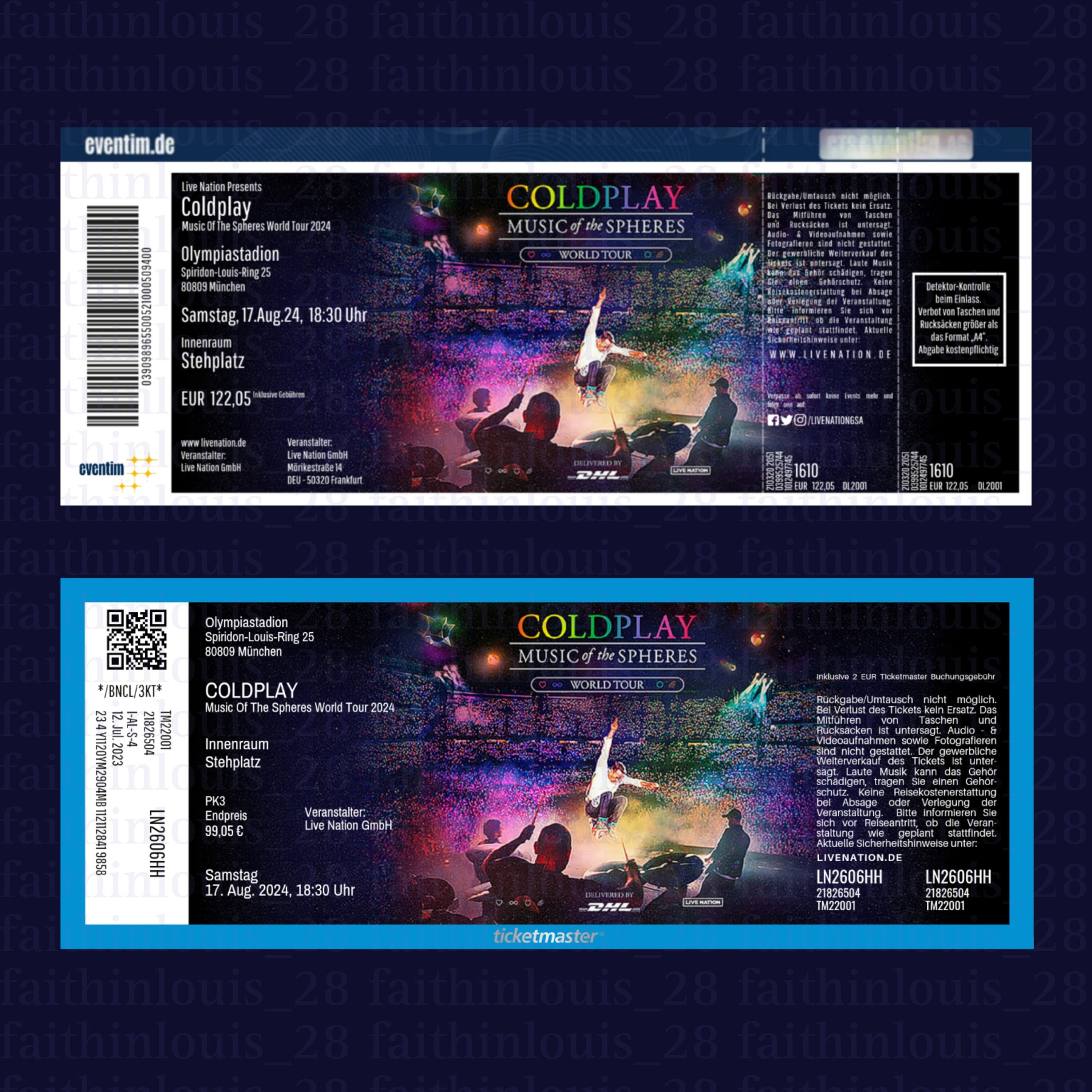 Coldplay Music of the Spheres Tour Souvenir Ticket - Etsy