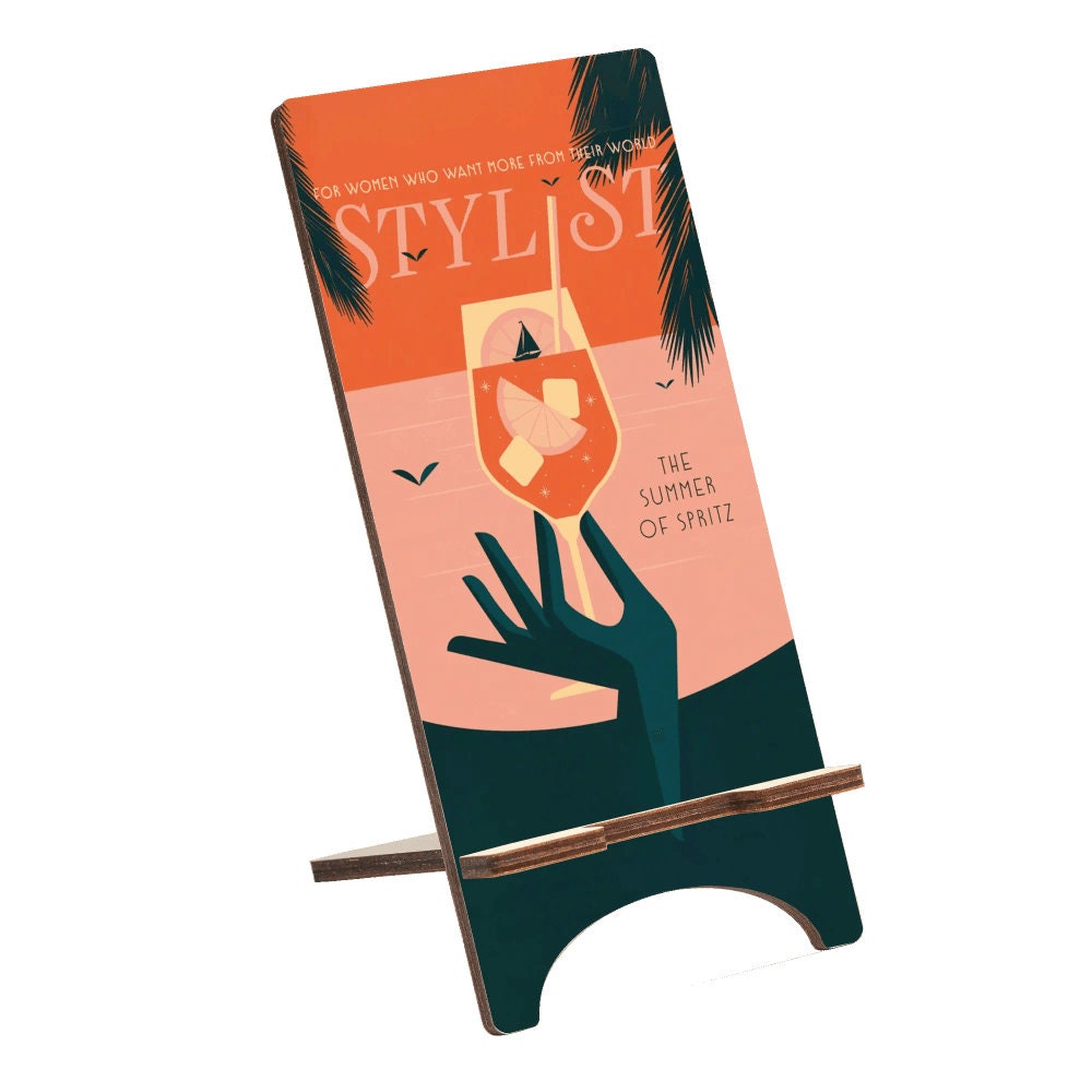 Aperol Spritz Wood Phone Stand Summer Cocktail Holder for - Etsy