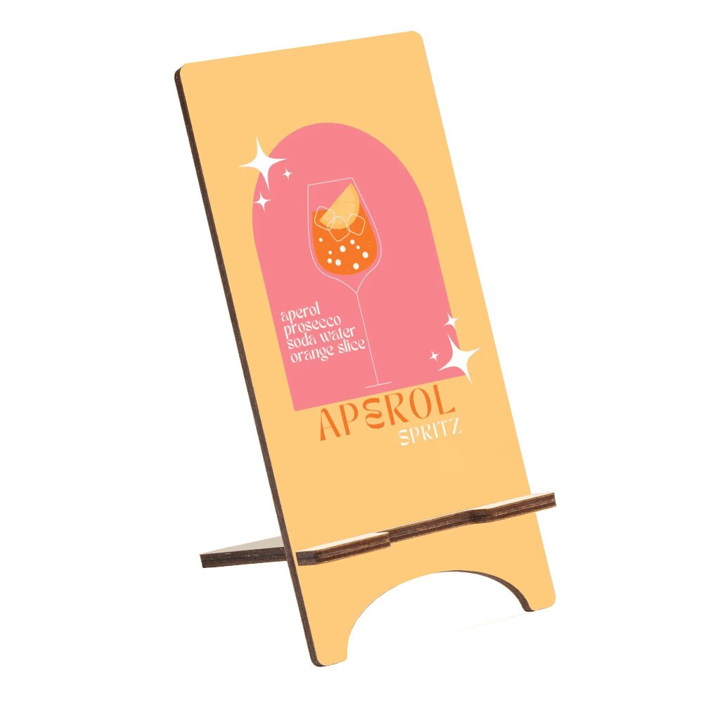 Aperol Spritz Wood Phone Stand Summer Cocktail Holder for - Etsy