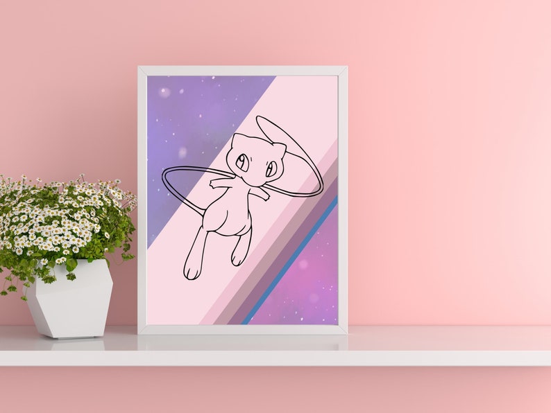 Mew Minimalist Wall Decor Printable Wall Art Home Decor Digital ...