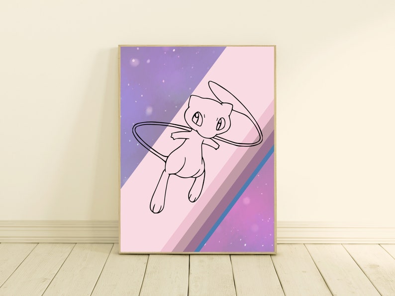 Mew Minimalist Wall Decor Printable Wall Art Home Decor Digital ...