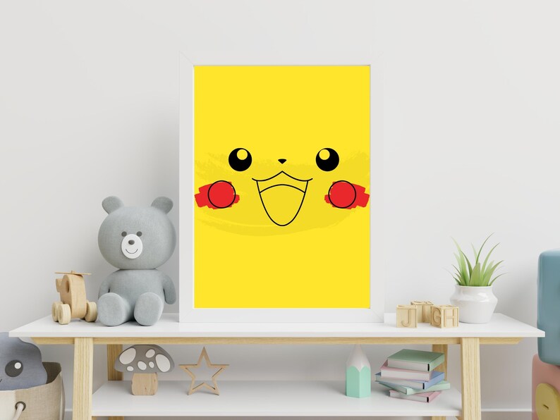 Pikachu Minimalist Wall Decor Printable Wall Art Home - Etsy