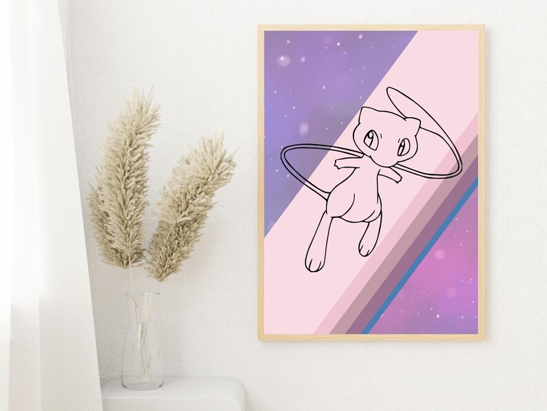 Mew Minimalist Wall Decor Printable Wall Art Home Decor Digital ...