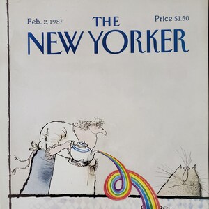 Vintage New Yorker Magazine (cover Only) February 2, 1987 Ronald Searle ...