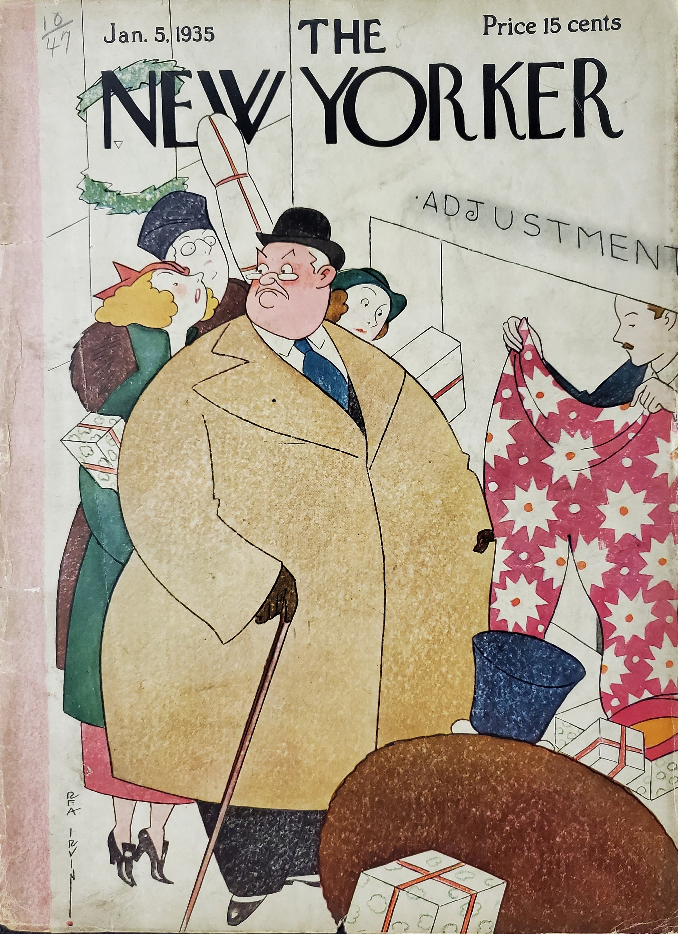 Vintage New Yorker Magazine (cover Only) January 5, 1935 Rea Irvin ...