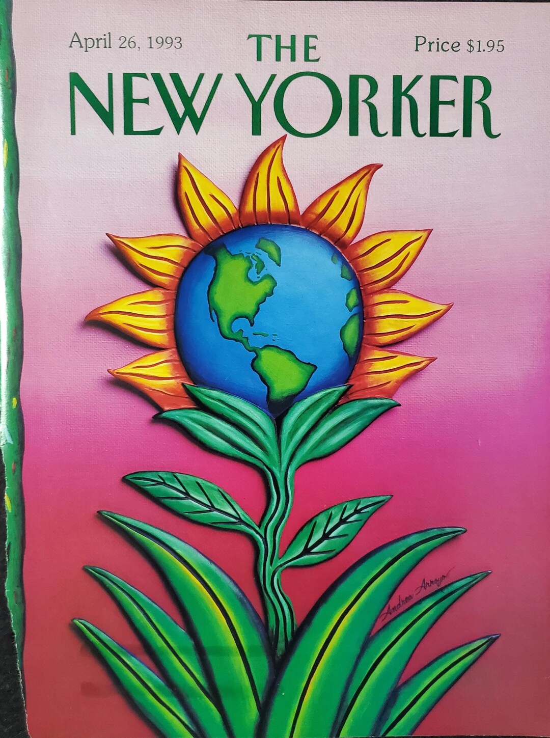 Vintage New Yorker Magazine (cover Only) April 26, 1993 Andrea Arroyo ...