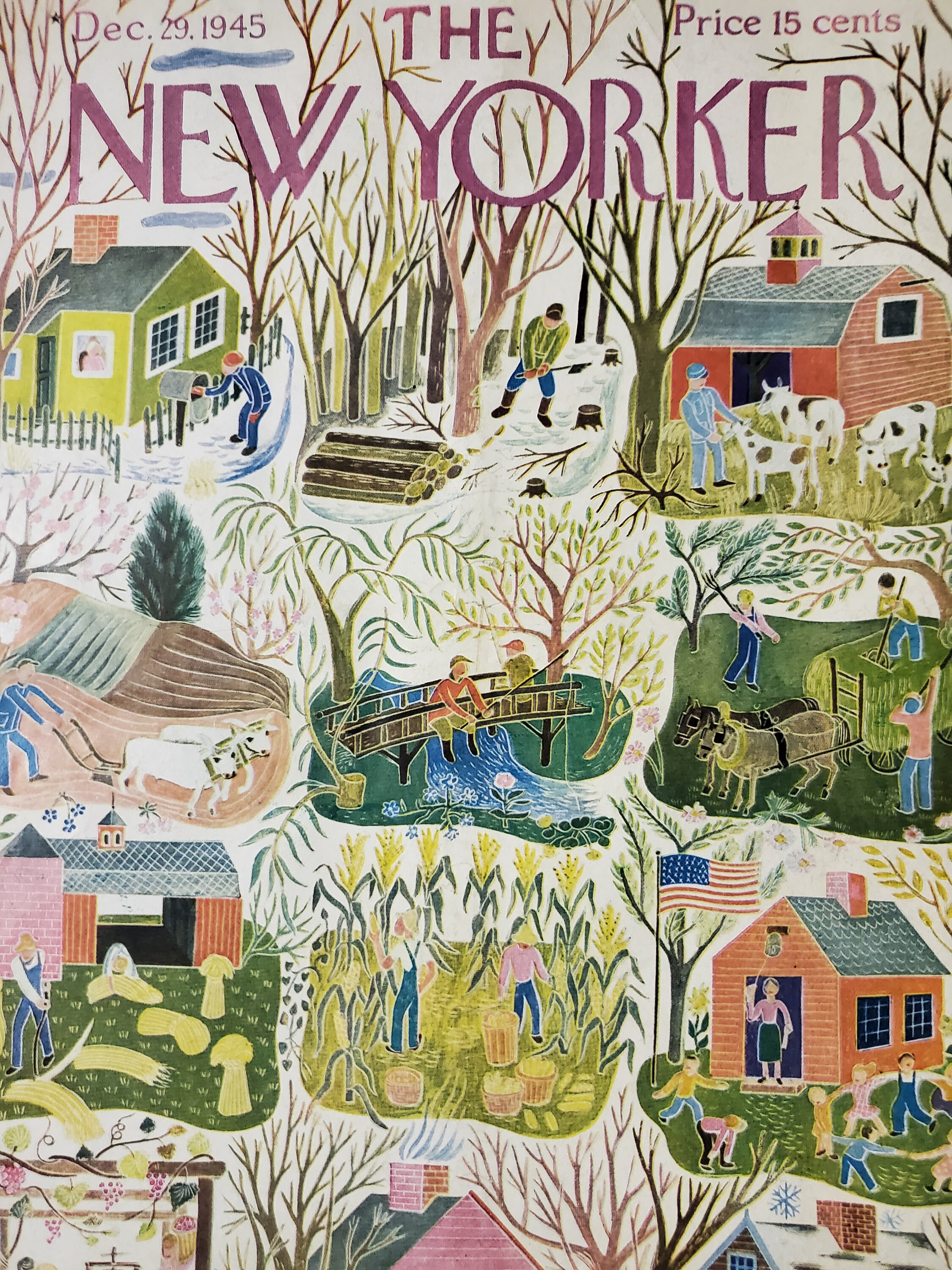 Vintage New Yorker Magazine (cover Only) December 29, 1945 Ilonka ...
