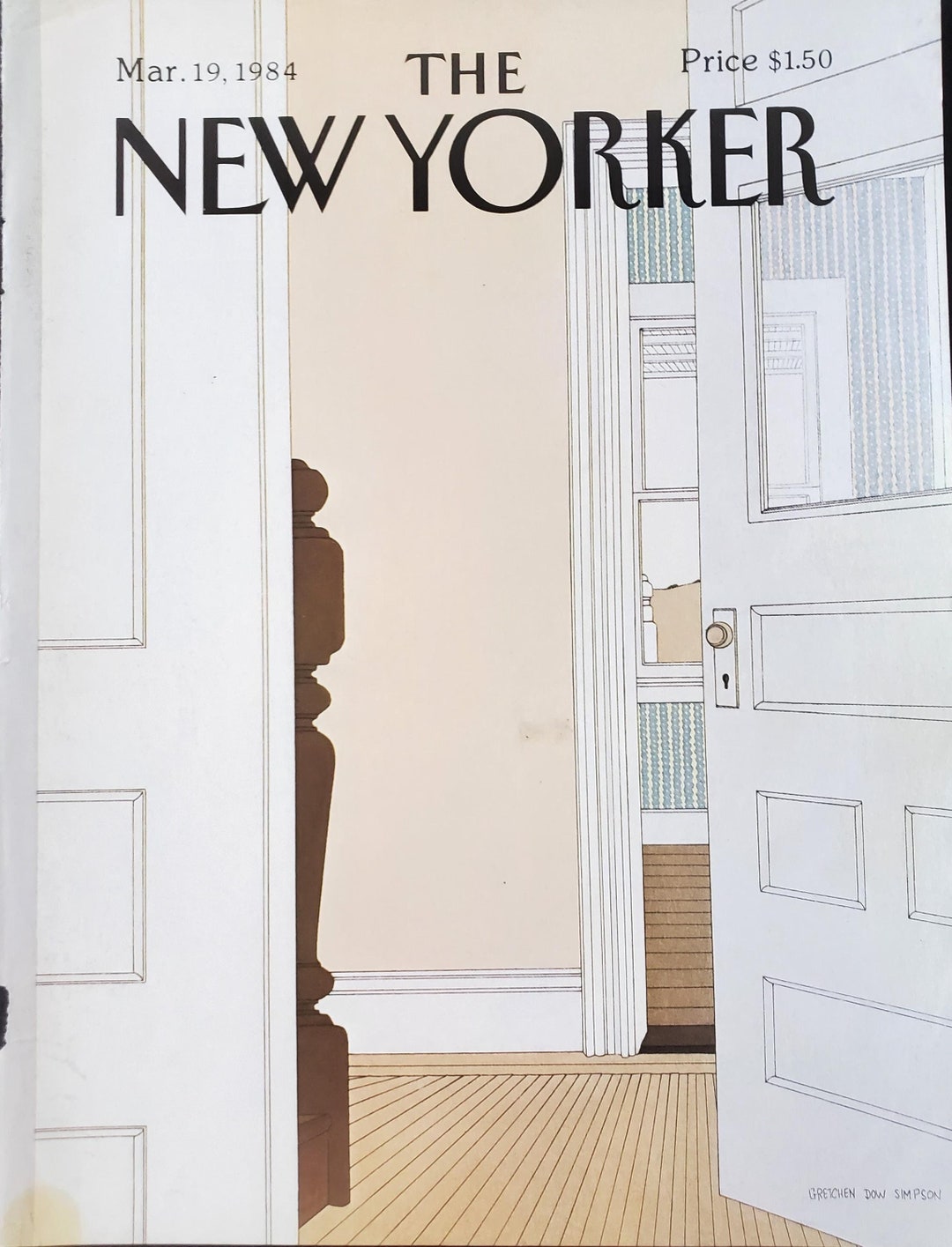 Vintage New Yorker Magazine (cover Only) March 19, 1984 Gretchen Dow ...