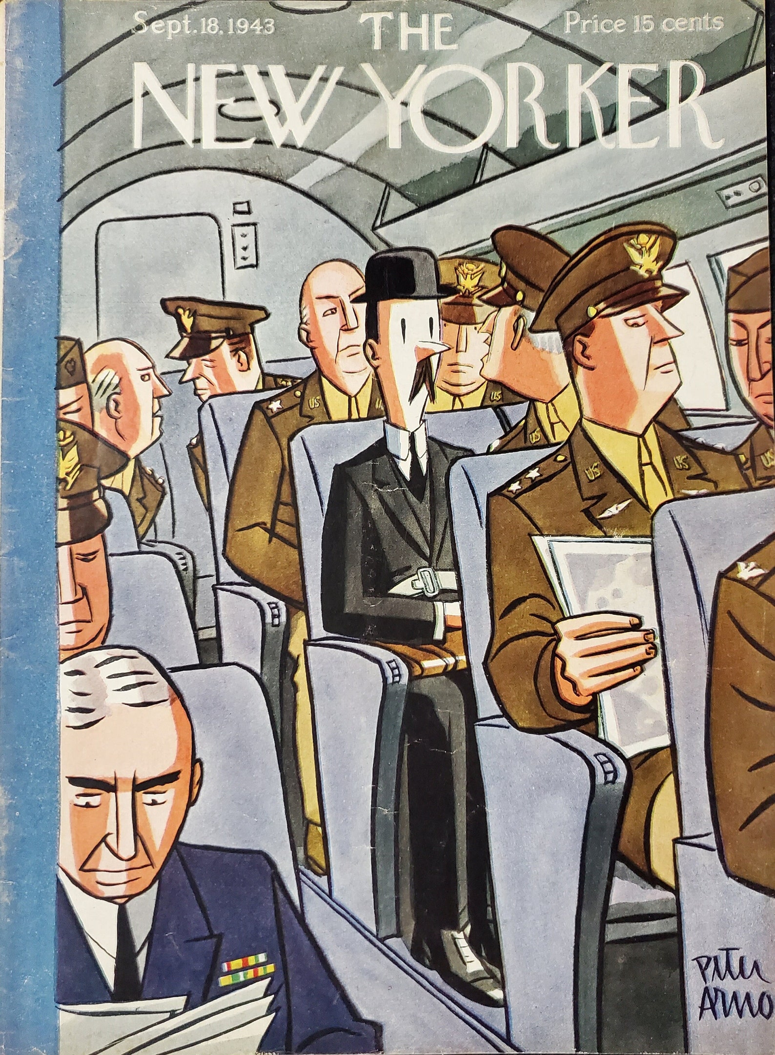 Vintage New Yorker Magazine (cover Only) September 18, 1943 Peter Arno ...