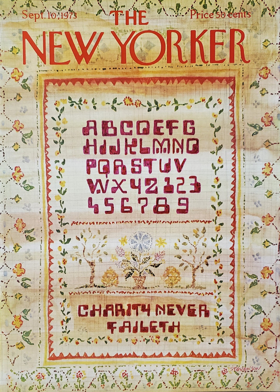 Vintage New Yorker Magazine (cover Only) September 10, 1973 James ...