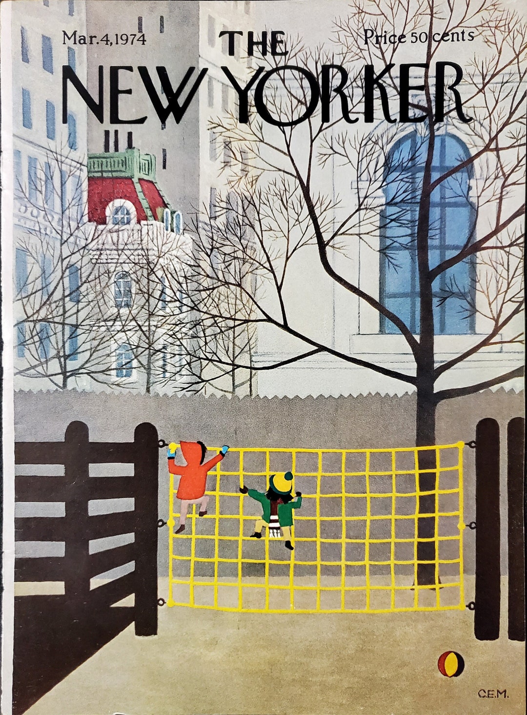 Vintage New Yorker Magazine (cover Only) March 4, 1974 Charles E Martin ...