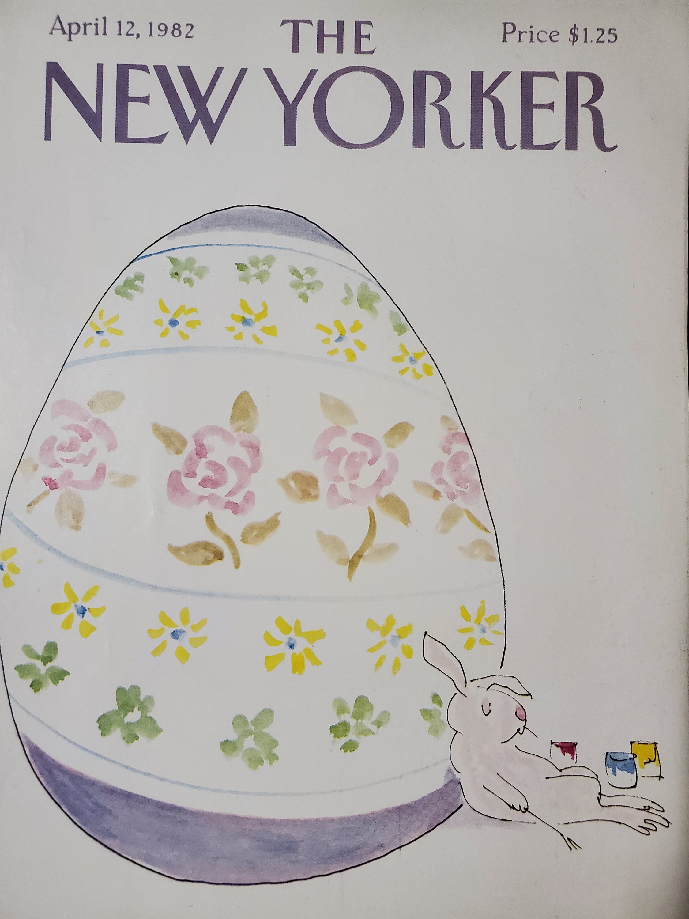 Vintage New Yorker Magazine (cover Only) April 12, 1982 James Stevenson ...