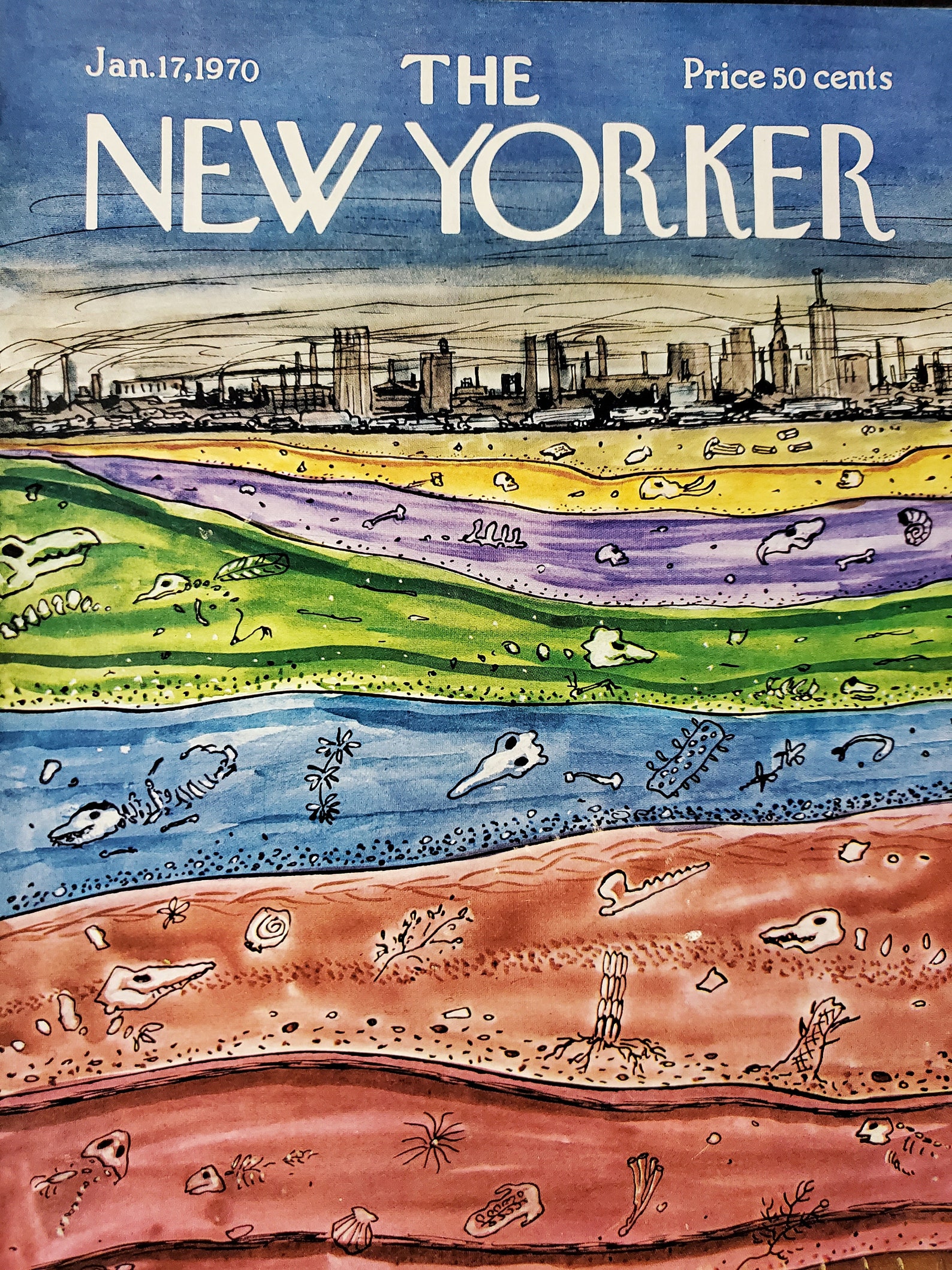 Vintage New Yorker Magazine (cover Only) January 17, 1970 Charles ...