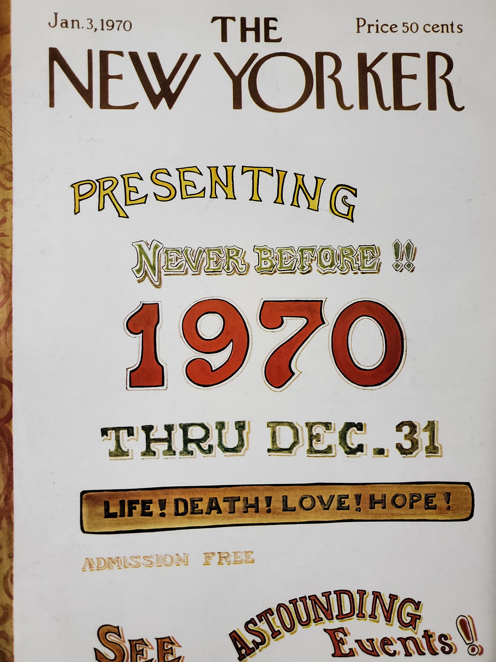 Vintage New Yorker Magazine (cover Only) January 3, 1970 James ...