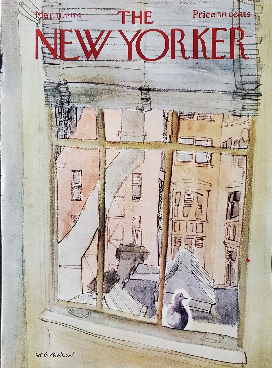 Vintage New Yorker Magazine (cover Only) March 11, 1974 James Stevenson ...