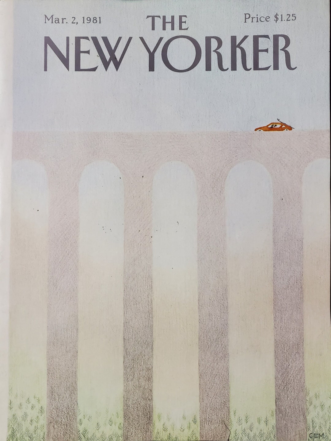 Vintage New Yorker Magazine (cover Only) March 2, 1981 Charles E Martin ...