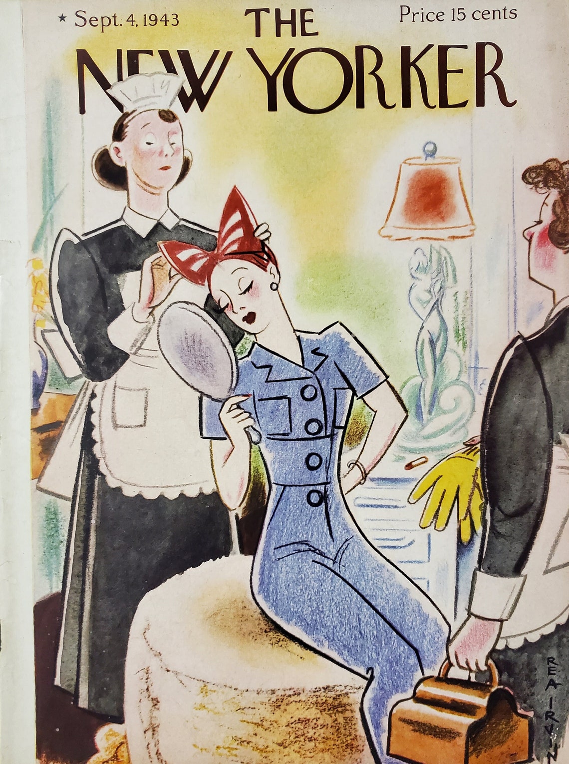 Vintage New Yorker Magazine (cover Only) September 4, 1943 Rea Irvin ...
