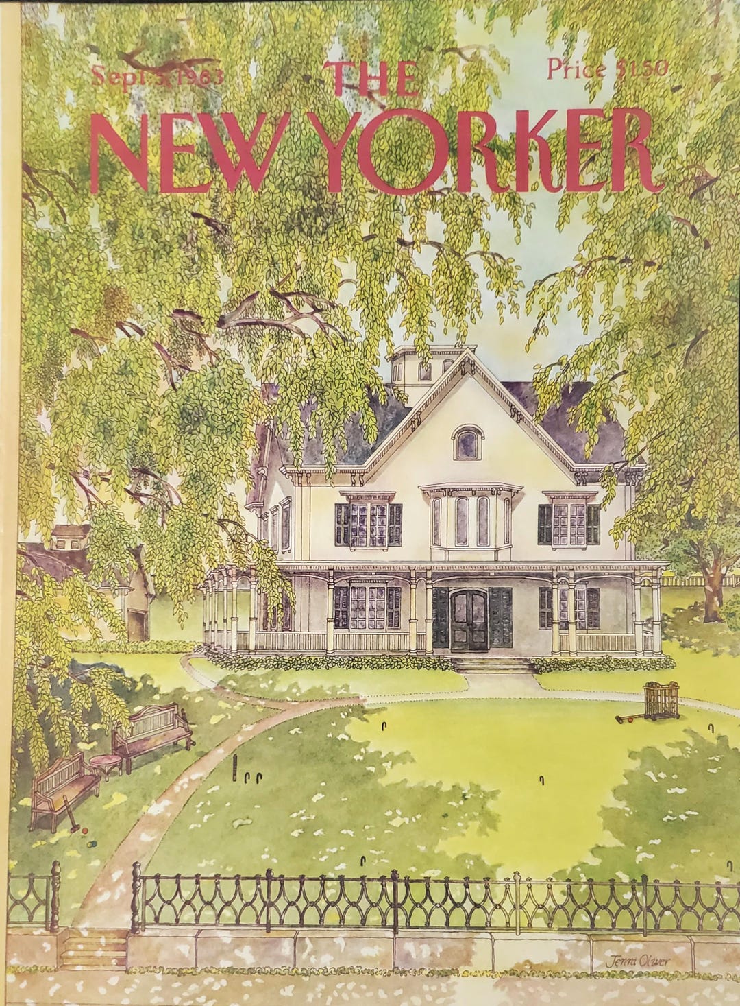 Vintage New Yorker Magazine (cover Only) September 5, 1983 Jenni Oliver ...