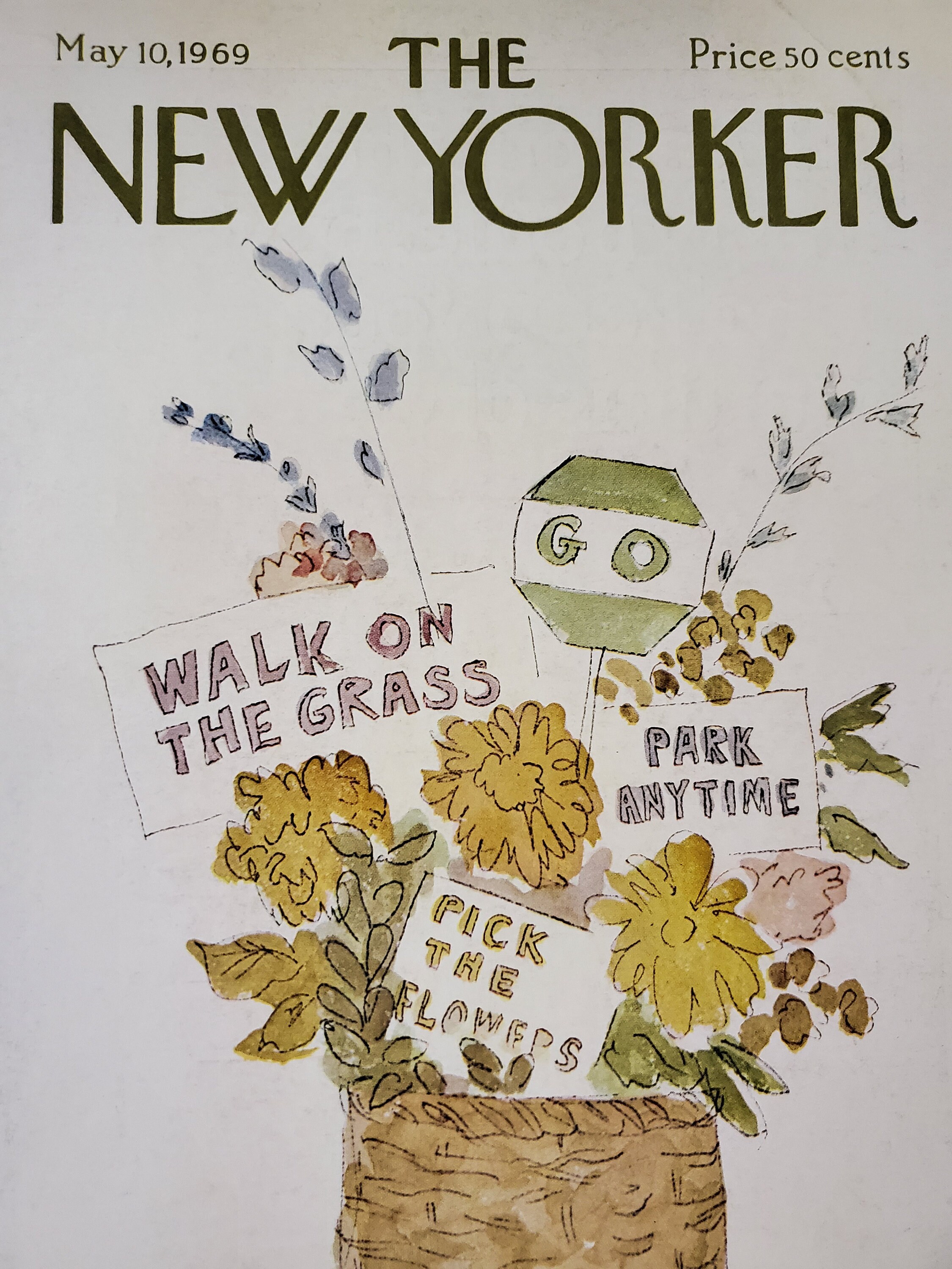 Vintage New Yorker Magazine (cover Only) May 10, 1969 James Stevenson ...