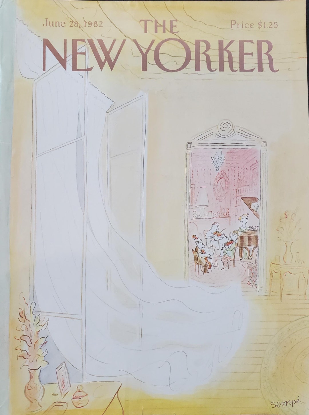 Vintage New Yorker Magazine (cover Only) June 28, 1982 JJ Sempe Cover ...