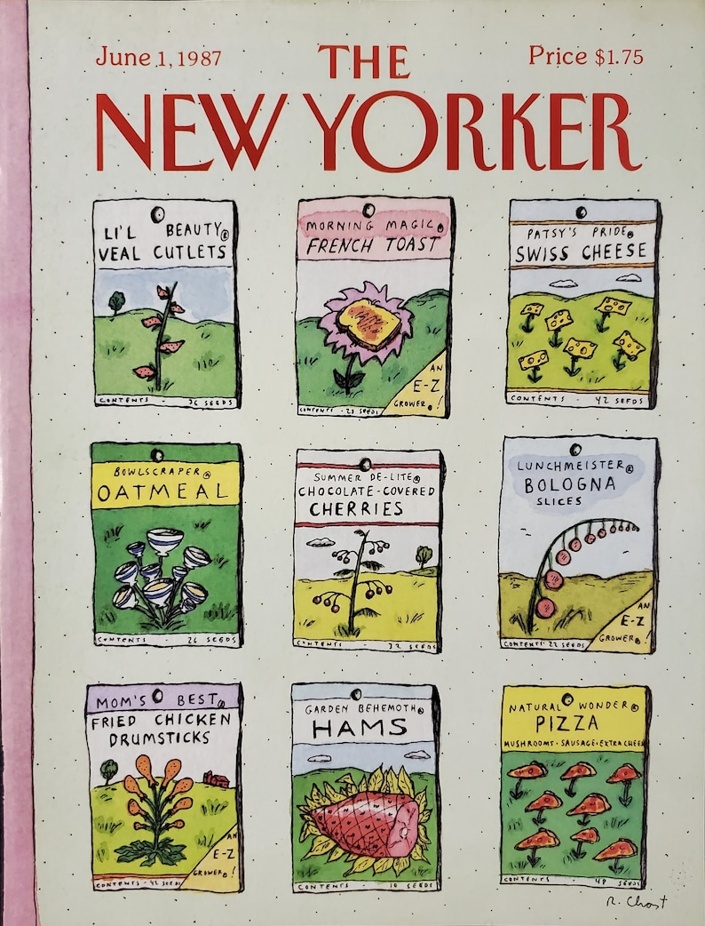 Vintage New Yorker Magazine cover Only June 1, 1987 Roz Chast Cover Art ...