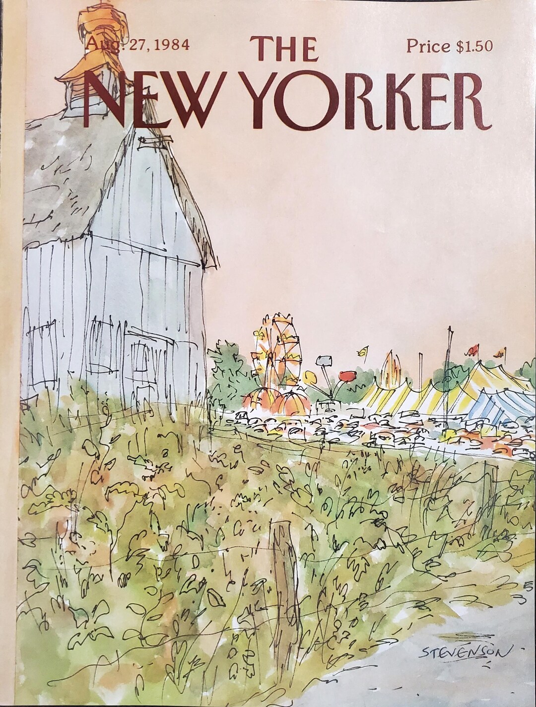 Vintage New Yorker Magazine (cover Only) August 27, 1984 James ...