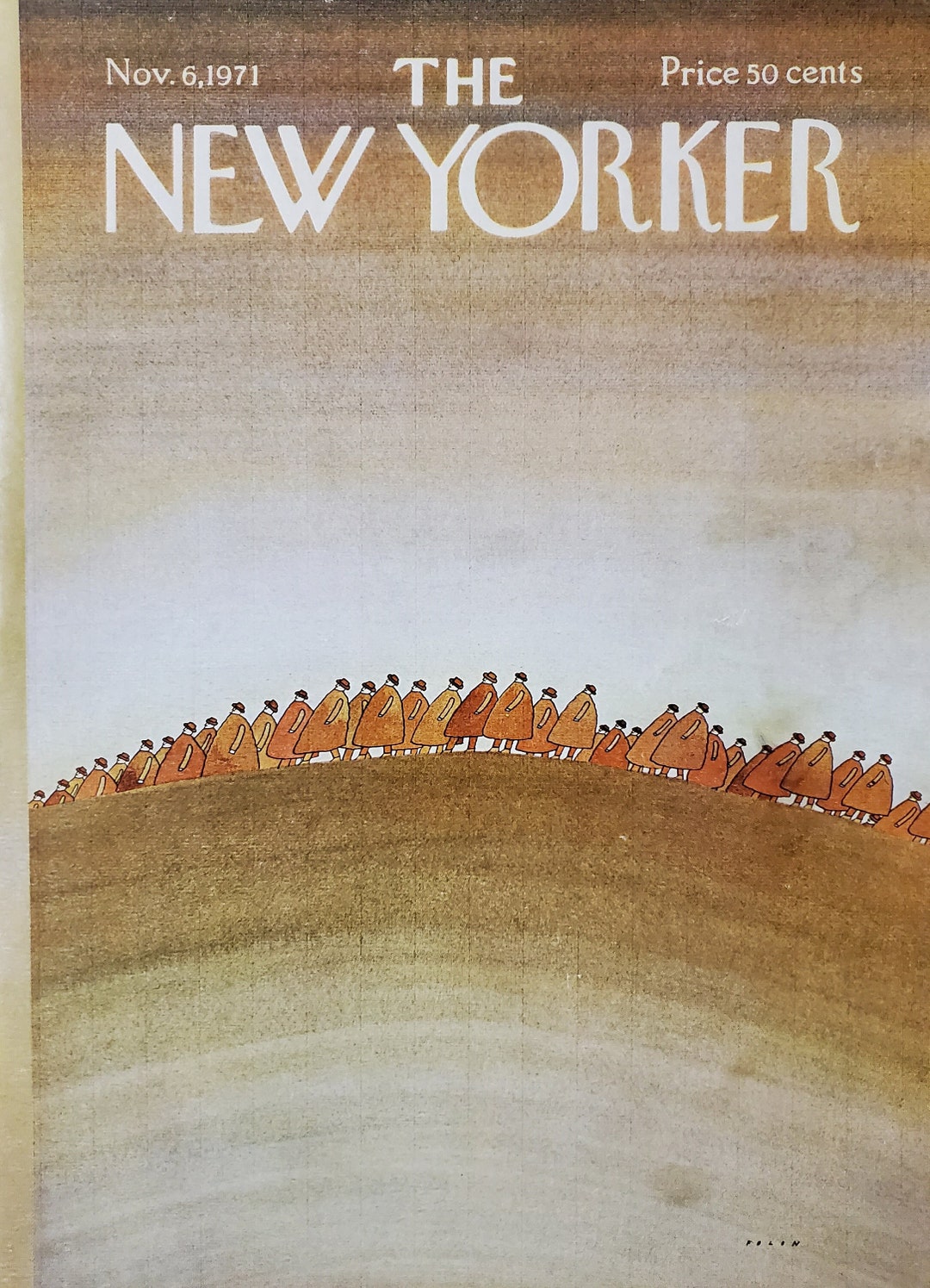 Vintage New Yorker Magazine cover Only November 6, 1971 Jean Michel ...